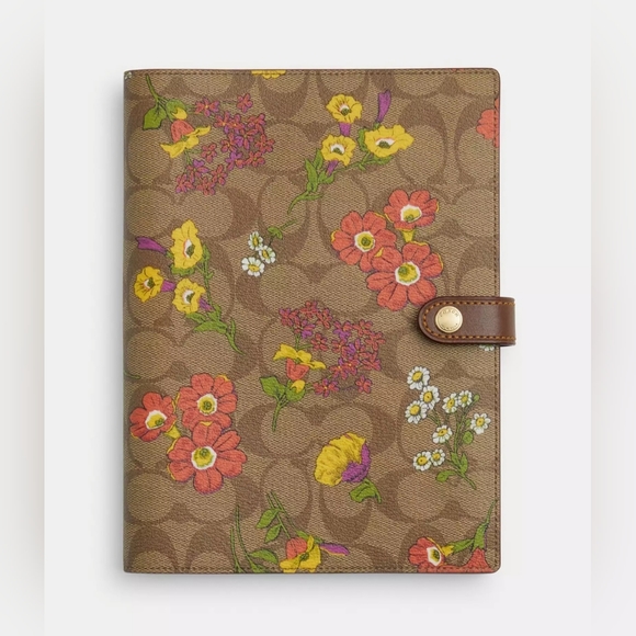Coach | Office | Coach Notebook In Signature Canvas With Floral Print ...